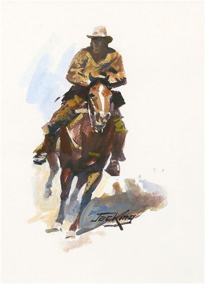 Jack Elmo King | COWBOY ON HORSEBACK | MutualArt