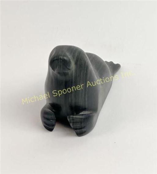 Alice Eqilaq | ALICE EQILAQ - INUIT STONE CARVING BEARDED SEAL (1971 ...