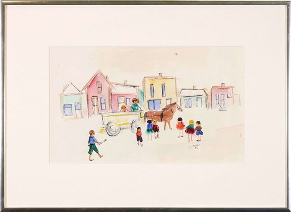 Janet Mitchell | THE MILK WAGON ARRIVES; 1956 (1956) | MutualArt