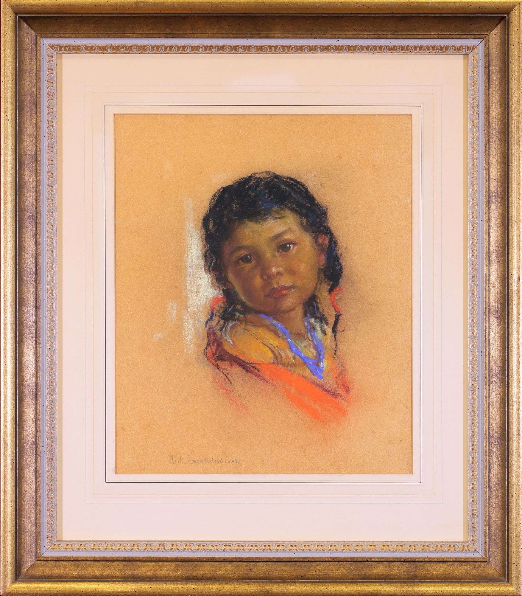 Nicholas de Grandmaison | PORTRAIT OF A GIRL WITH PIPE BEAD NECKLACE ...