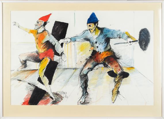 Bill Olson | 36 Bill Olson Blandteknik på papper (1950) | MutualArt