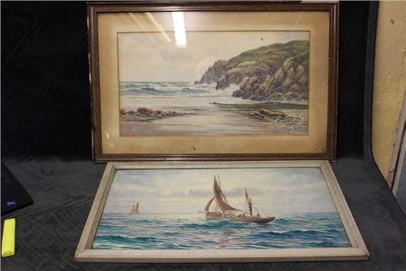 Arthur Dean | Arthur Dean Coastal landscape with choppy sea | MutualArt
