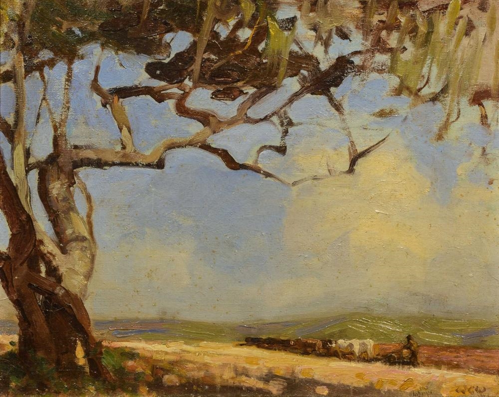 Walter Gilbert Wiles | Winding Roadway with Figure and Gum Trees ...