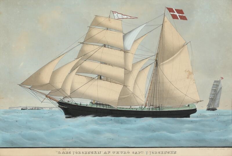 Anders Lind | A ship's portrait of Lars Jørgensen of Thurø under the ...