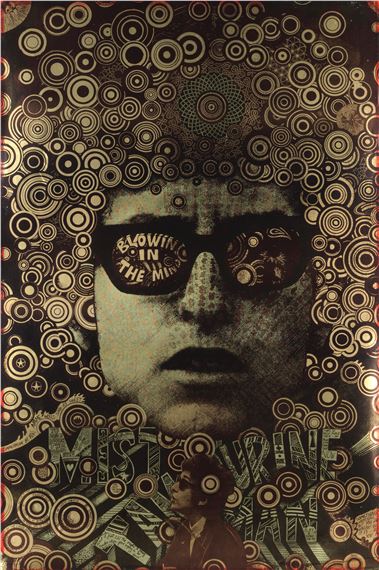 Bob Dylan | Mister Tambourine Man Psychedelic Poster (1967) | MutualArt