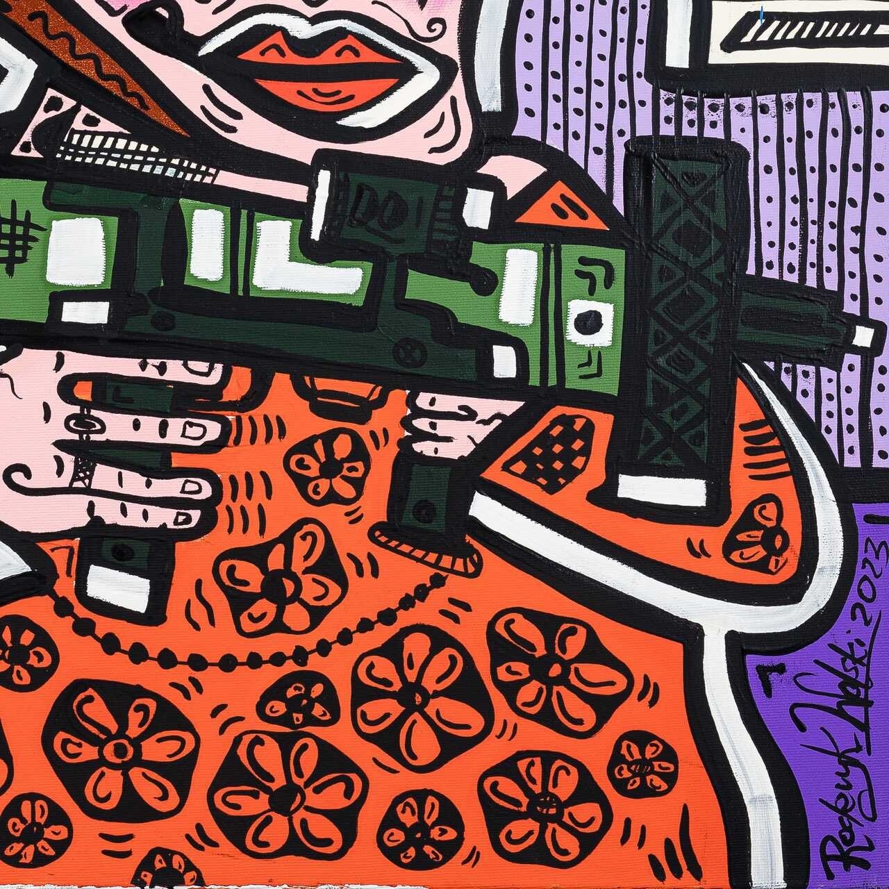 Roderick Malcolm Shaw | Lady with a grenade launcher | MutualArt