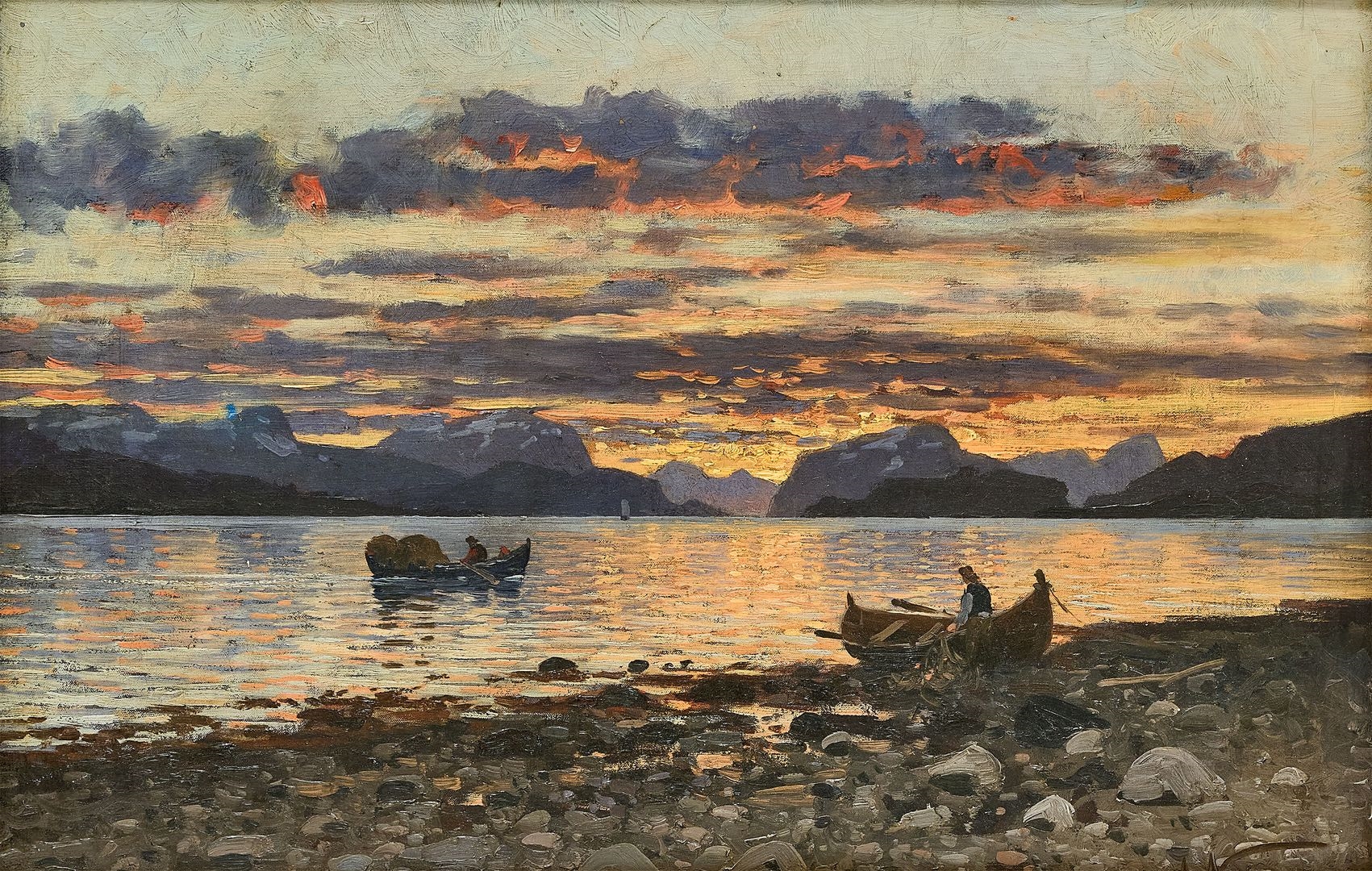 Eilert Adelsteen Normann | Sonnenuntergang im Fjord | MutualArt