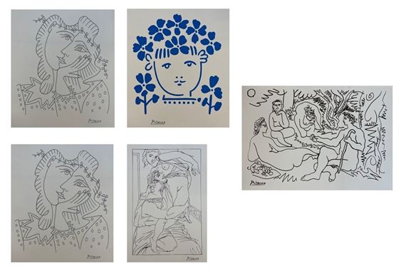 Pablo Picasso | FIVE VINTAGE SERIGRAPHS & LITHOGRAPHS AFTER PABLO ...