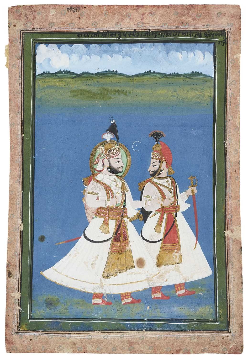 Indian School, 19th Century | A MARWAR PORTRAIT OF A MAHARAJA AND A ...