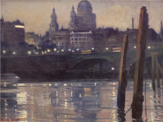 Claude Monet | Manner of Claude Monet ''Night in London'' Oil on Canvas ...
