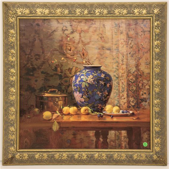 Delbert Gish | Delbert Gish ''Floral Blue Still Life'' Framed Art Print ...