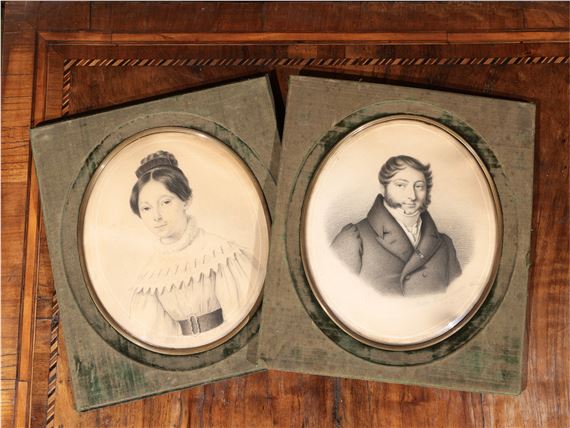 Matteo Antonio Picasso | Portrait of Elena Albani Litta and Portrait of ...