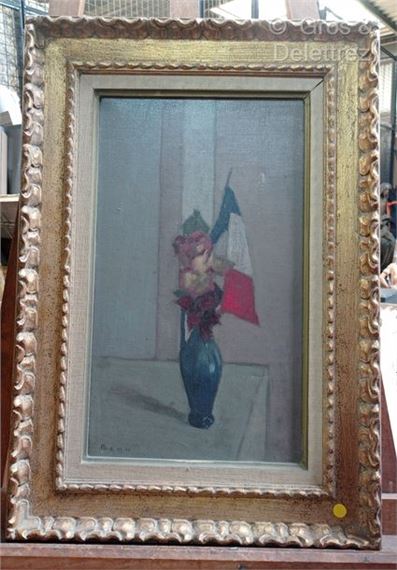 Bencion Benn Rabinowicz | BENN (1905-1989) Still life with French flag Oil on canvas signed ...