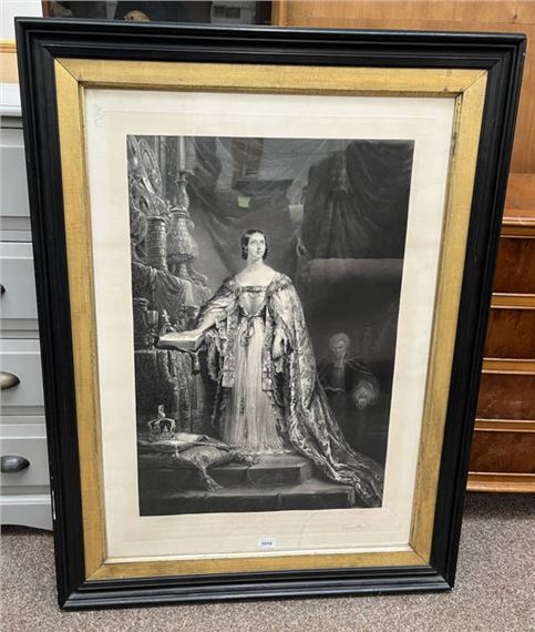 Sir George Hayter | 19th century framed engraving queen victoria taking ...