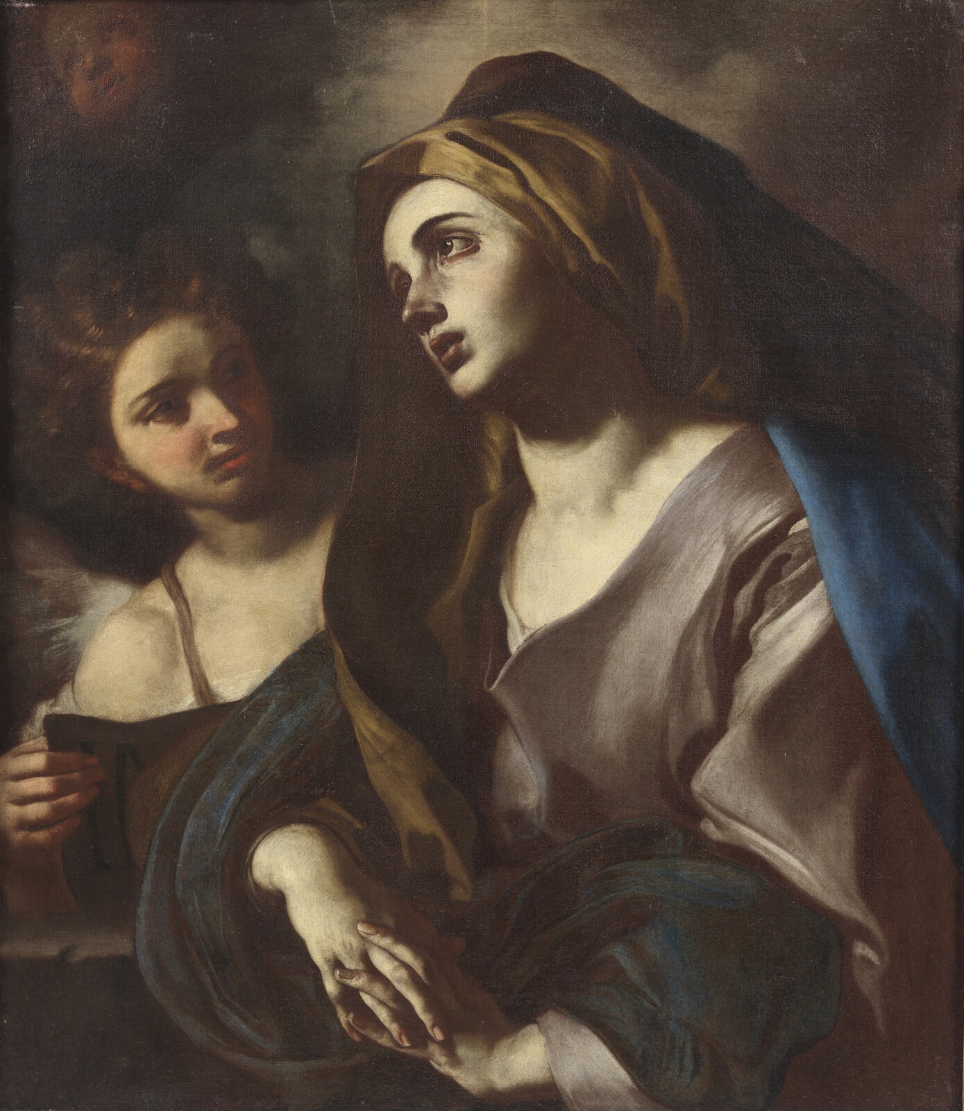 Francesco Solimena | Our Lady of Sorrows with an angel | MutualArt