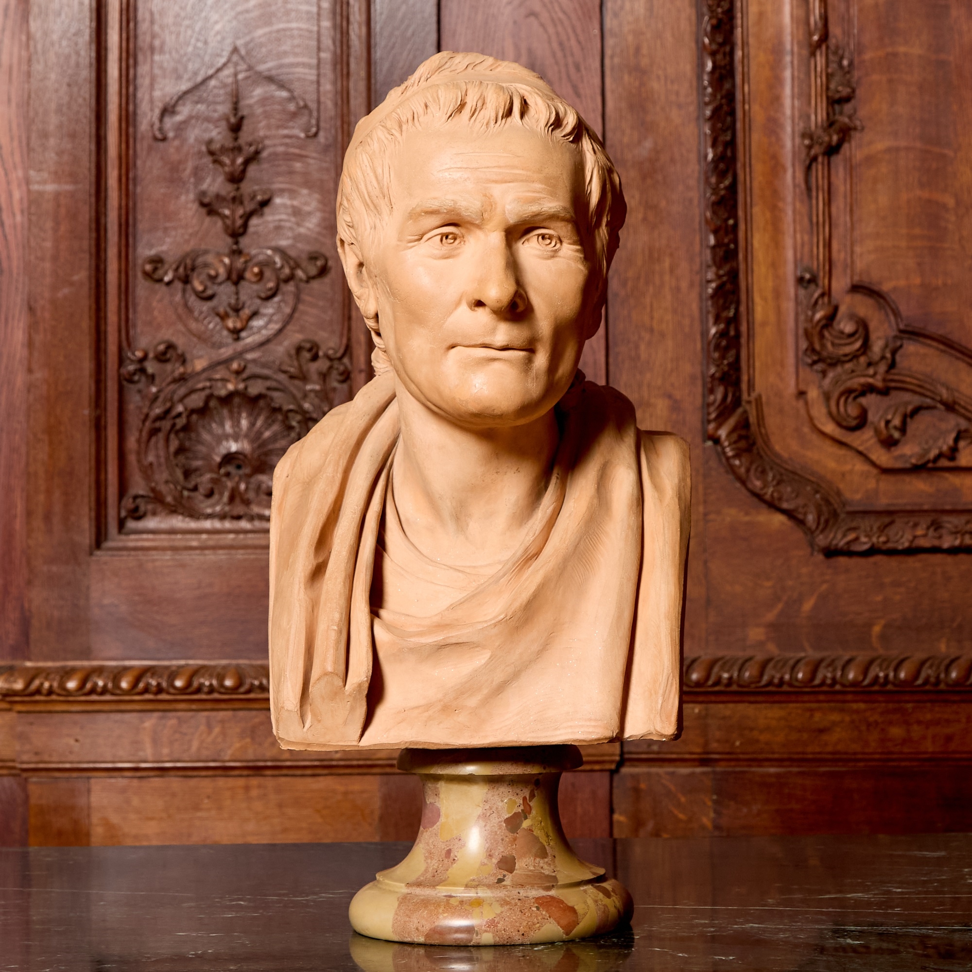 Jacques Rousseau | Terracotta Bust of a Jean Jacques Rousseau After ...