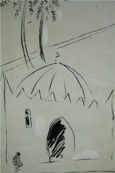 Matthew Cort | An ink sketch of a mosque | MutualArt