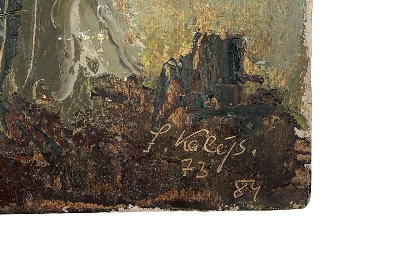 Janis Kalejs | Cardboard, Oil | MutualArt