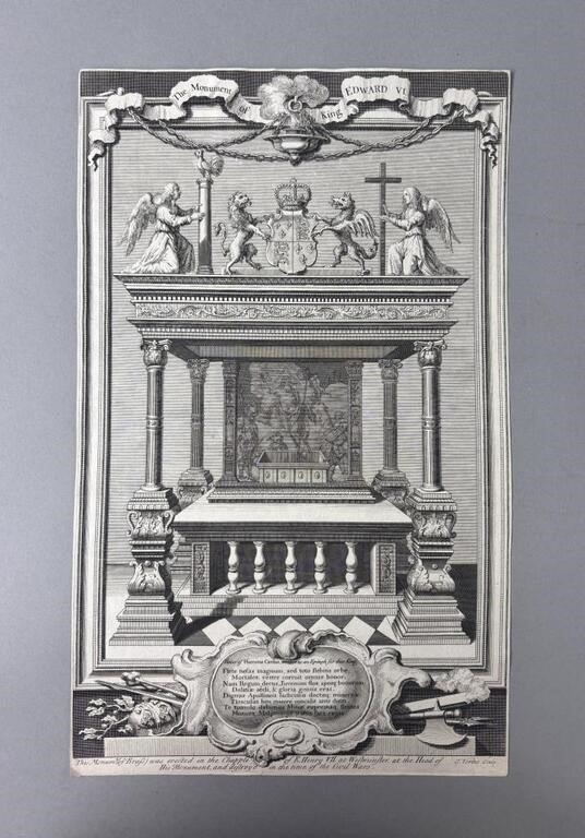 George Vertue | The Monument of King Edward VI Engraving, 1743 | MutualArt