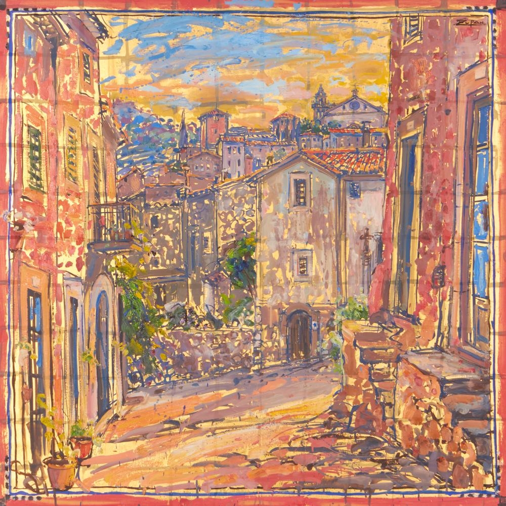 Bruno Zupan | Village street scene | MutualArt