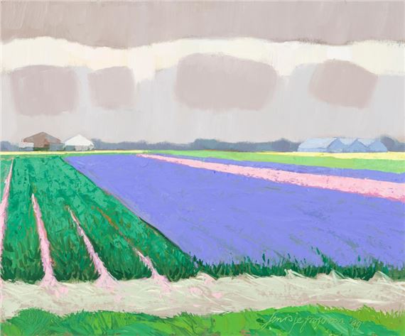 Jentsje Popma | Jentsje Popma (Dutch 1921 - 2022). Flower bulb field ...