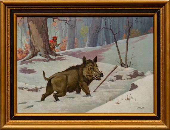 Hugo David Pohl | Wild Boar Hunting (1980) | MutualArt