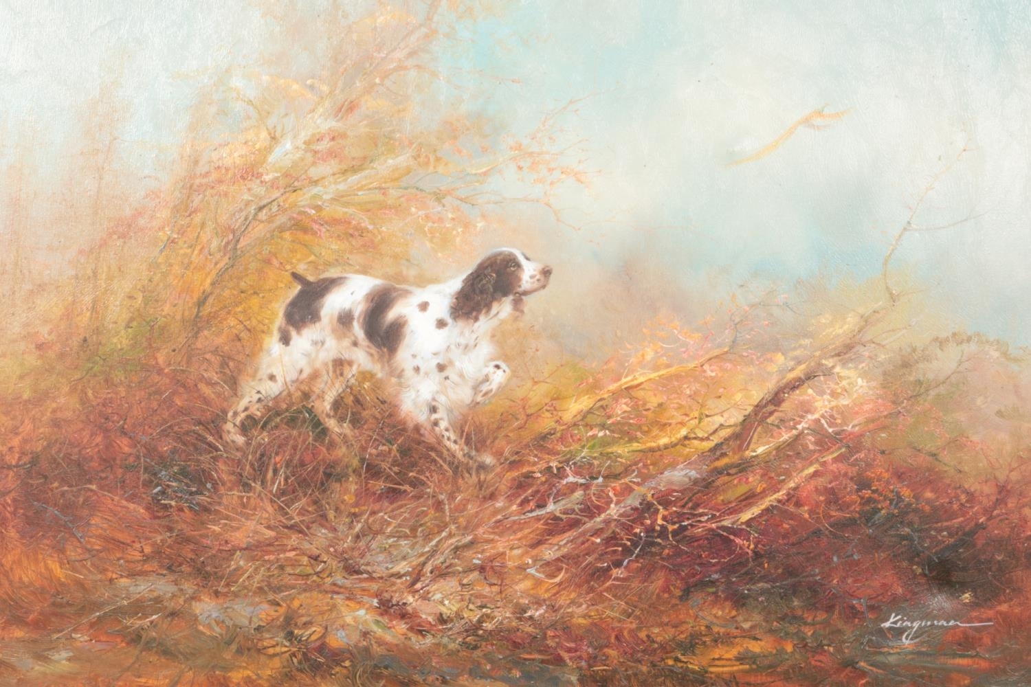 Eugene Kingman | hunting dog in woodland scene | MutualArt