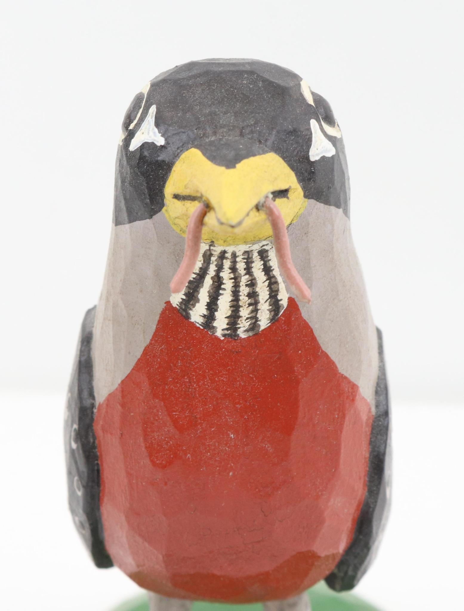 Jonathan Bastian | Jonathan Bastian folk art Robin with worm figure ...