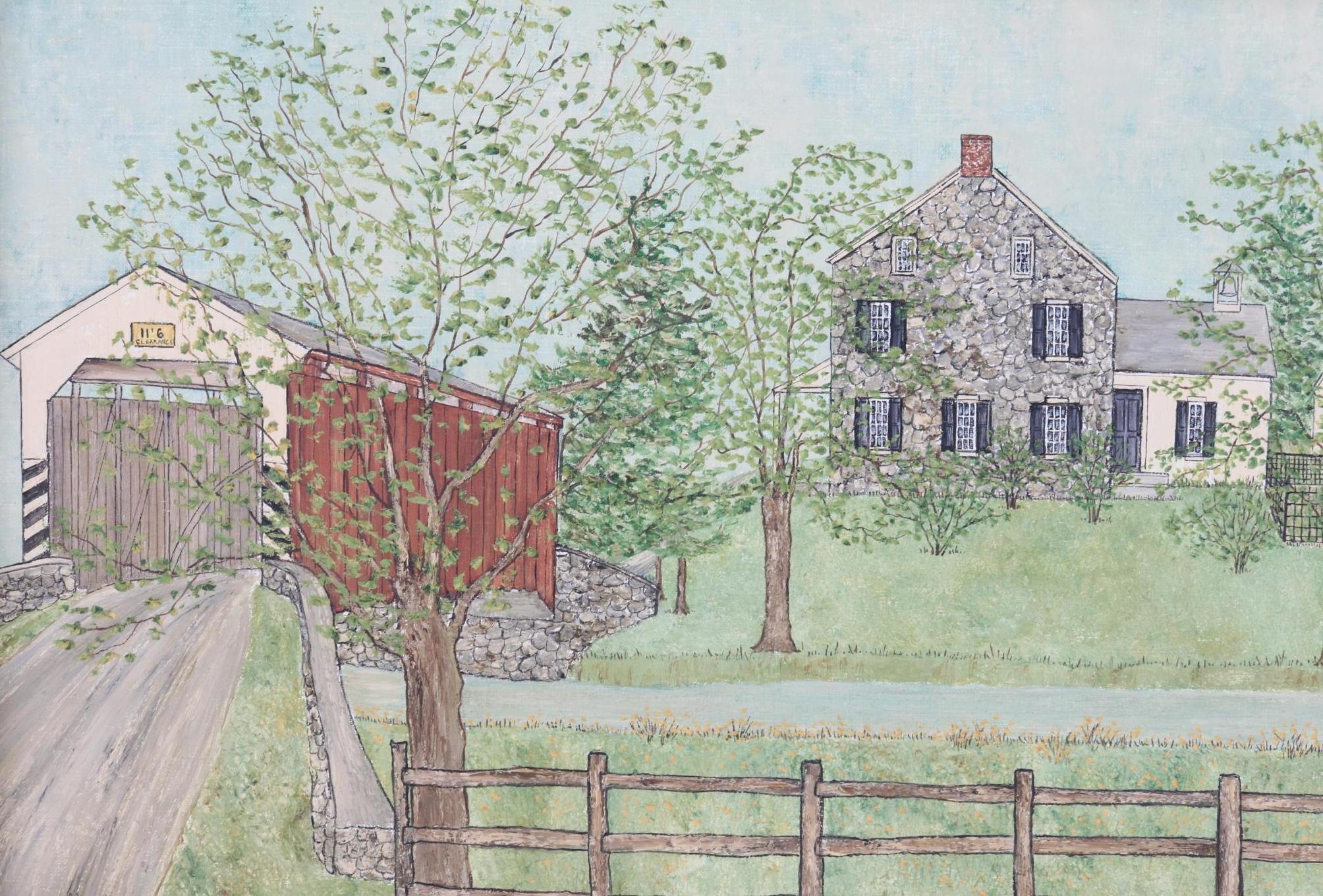Arlene Fisher | oil on baord, rural farm scene, signed and dated 1976 ...