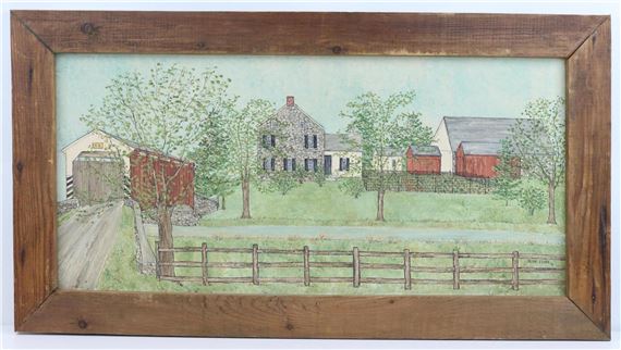 Arlene Fisher | oil on baord, rural farm scene, signed and dated 1976 ...