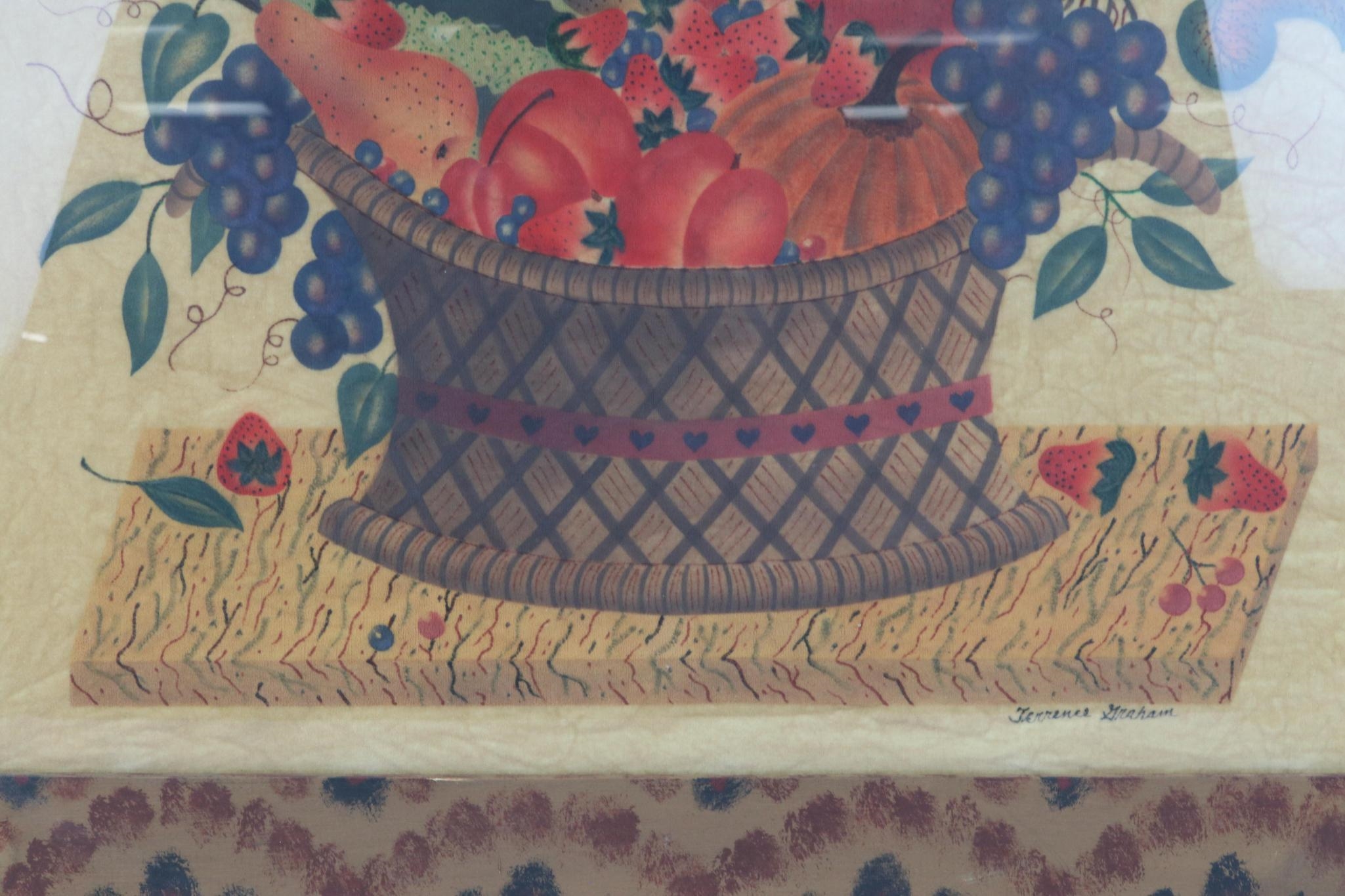 Terrence Graham | Folk art theorem painting of fruit basket | MutualArt