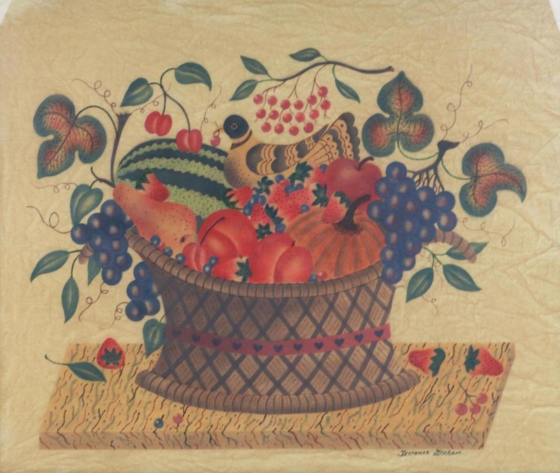 Terrence Graham | Folk art theorem painting of fruit basket | MutualArt