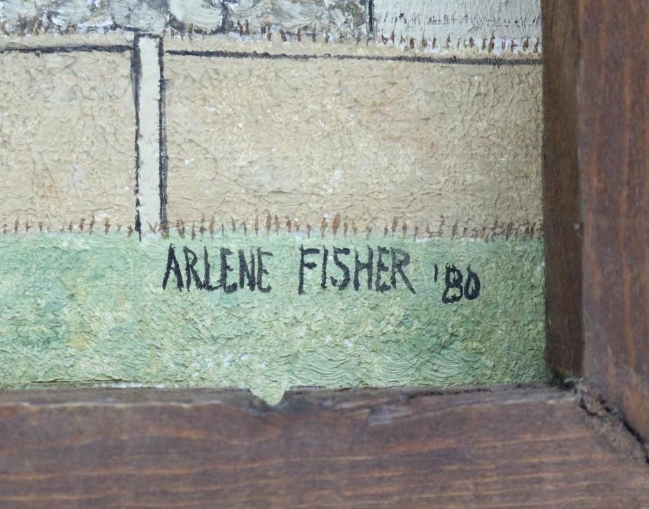 Arlene Fisher | oil on board painting, rural scene, signed and dated, O ...