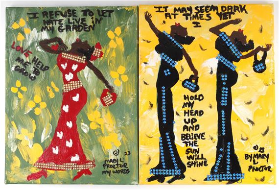 Mary Louise Proctor | MARY PROCTOR BLACK AMERICANA FOLK ART LOT OF 2 ...