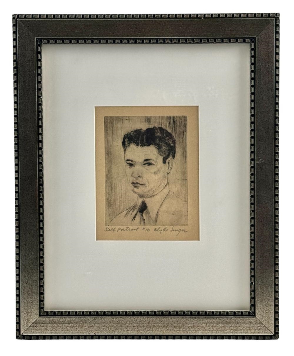 Clyde Singer | Self Portrait Etching by Clyde SInger | MutualArt