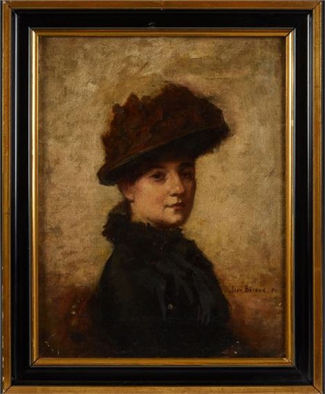Jean Béraud | Portrait of a woman with a hat (1881) | MutualArt