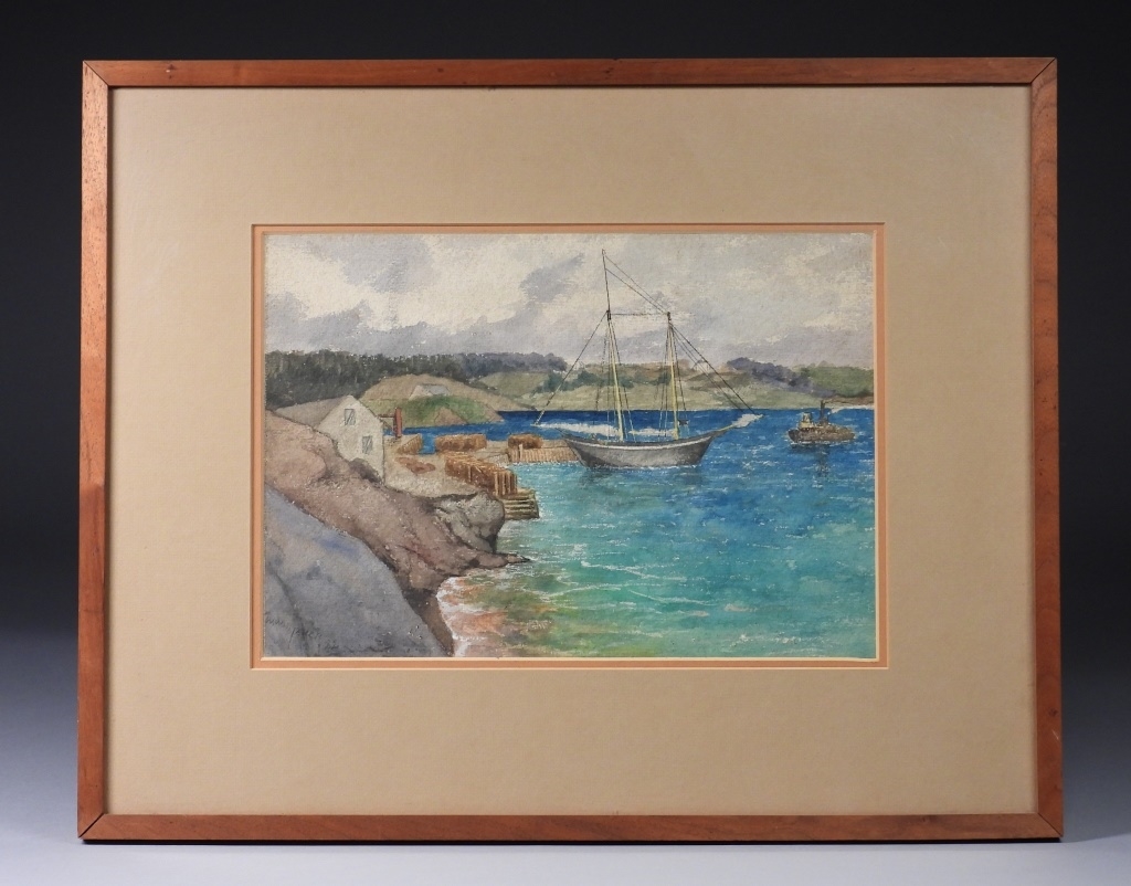George William Whitaker | George W. Whitaker Harbor Landscape WC ...