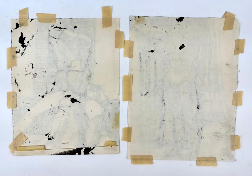 Ted Aub | Pair of Original Charcoal Drawings by Ted Aub | MutualArt