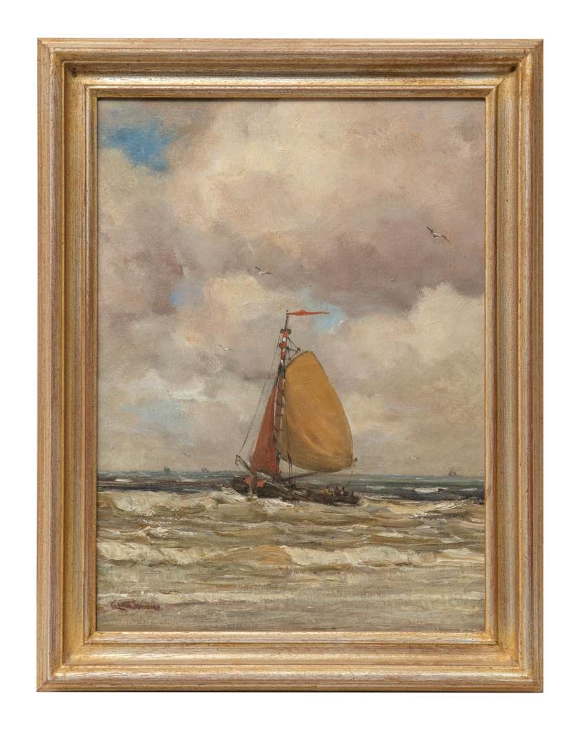 Cornelis Antonie van Waning | Bomschuit in de Branding | MutualArt