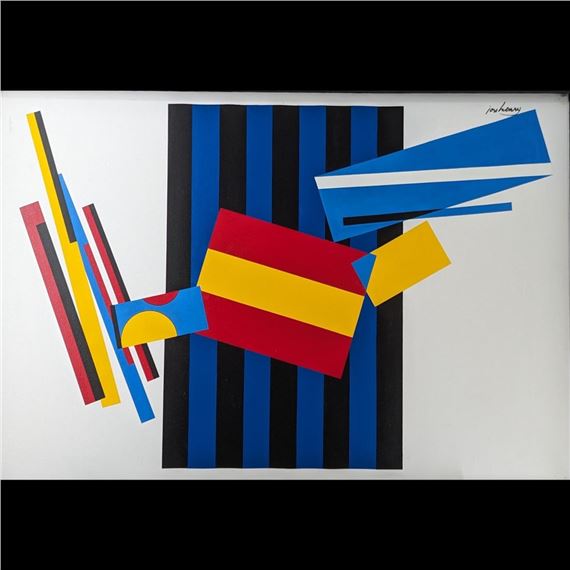 Jon Henry | Large American Jon Henry 1916-90 Acrylic Abstract Painting ...