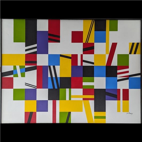Jon Henry | Large American Jon Henry 1916-90 Acrylic Abstract Painting ...