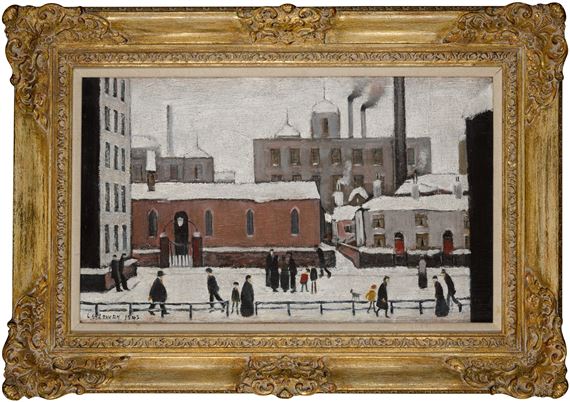 Laurence Stephen Lowry | A Factory Town under Snow (1942) | MutualArt