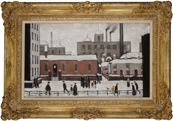 Laurence Stephen Lowry | A Factory Town under Snow (1942) | MutualArt