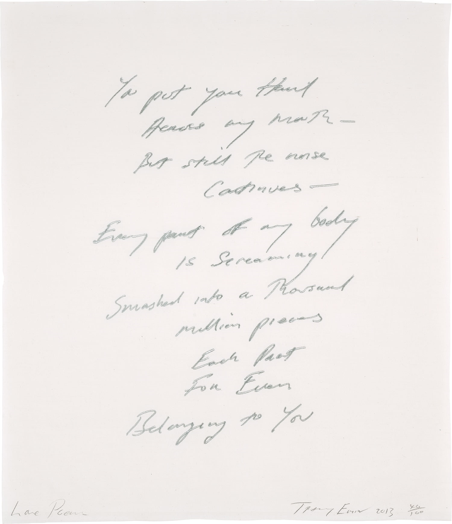 Tracey Emin | Love Poem (2013) | MutualArt