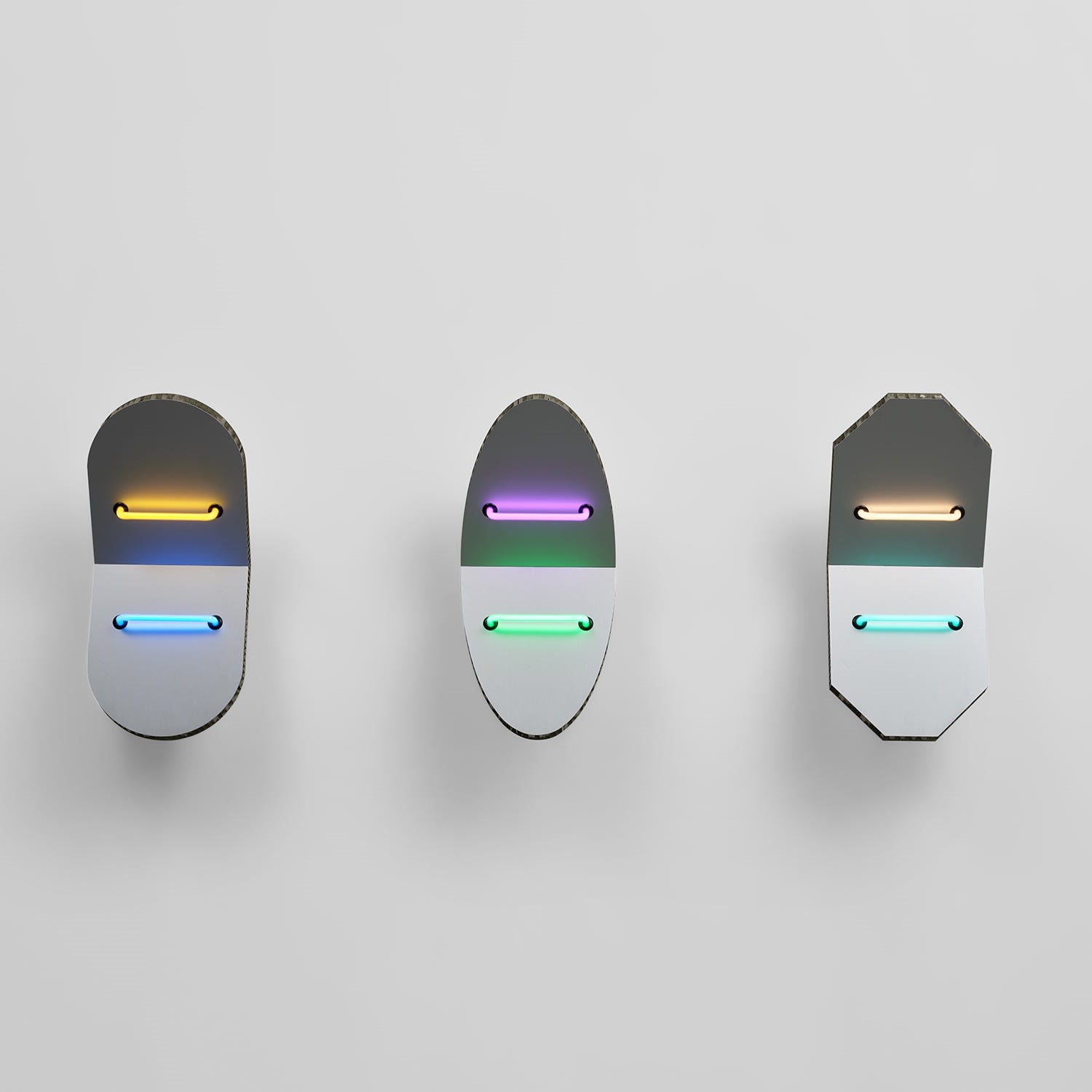 Keith Sonnier | Elliptical Shield Series V: three works (2005) | MutualArt