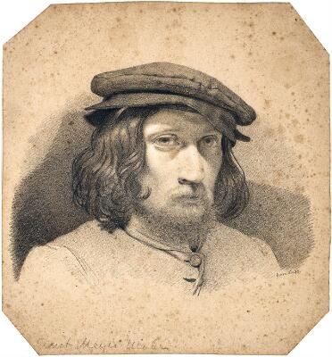 Ernst Ahron Meyer | Self-portrait with beret (Early 19th Century ...