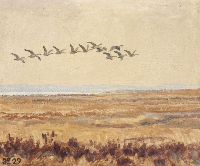 Johannes Larsen | Birds flying over a landscape (29) | MutualArt