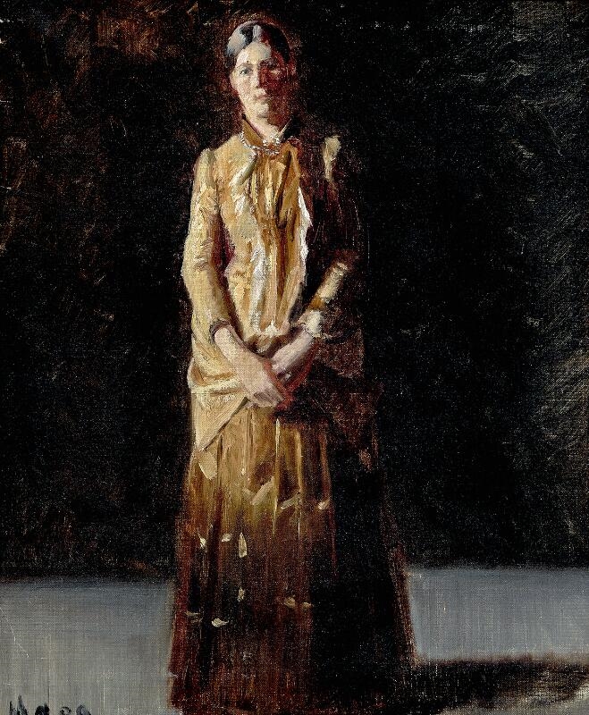 Michael Peter Ancher | Portrait of Anna Ancher (1859–1935) standing in ...