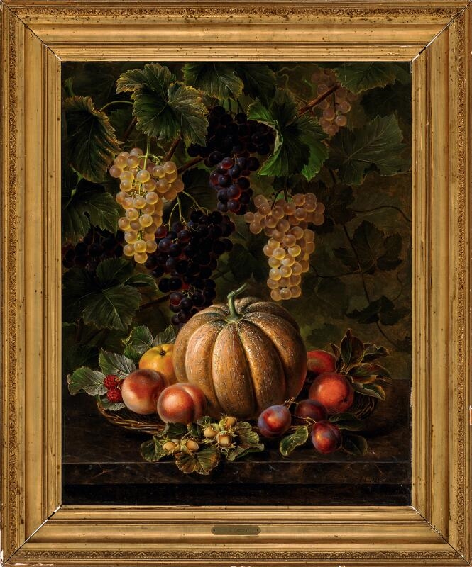 Johan Laurentz Jensen | Still life with grapes, melon and peaches (1996 ...