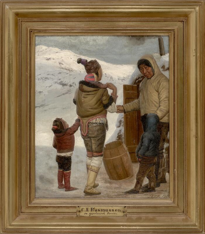 Jens Erik Carl Rasmussen | An Inuit family in front of their igloo ...